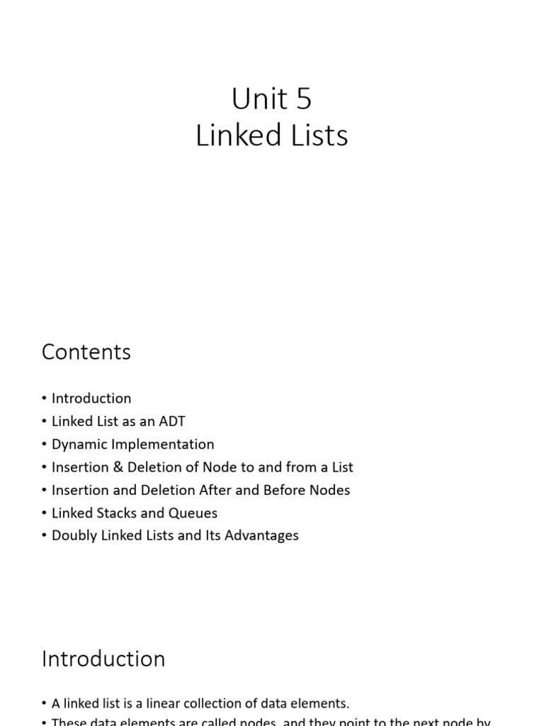Cacs201 Unit 5 Linked Lists Pdf Queue Abstract Data Type Pointer Computer Programming
