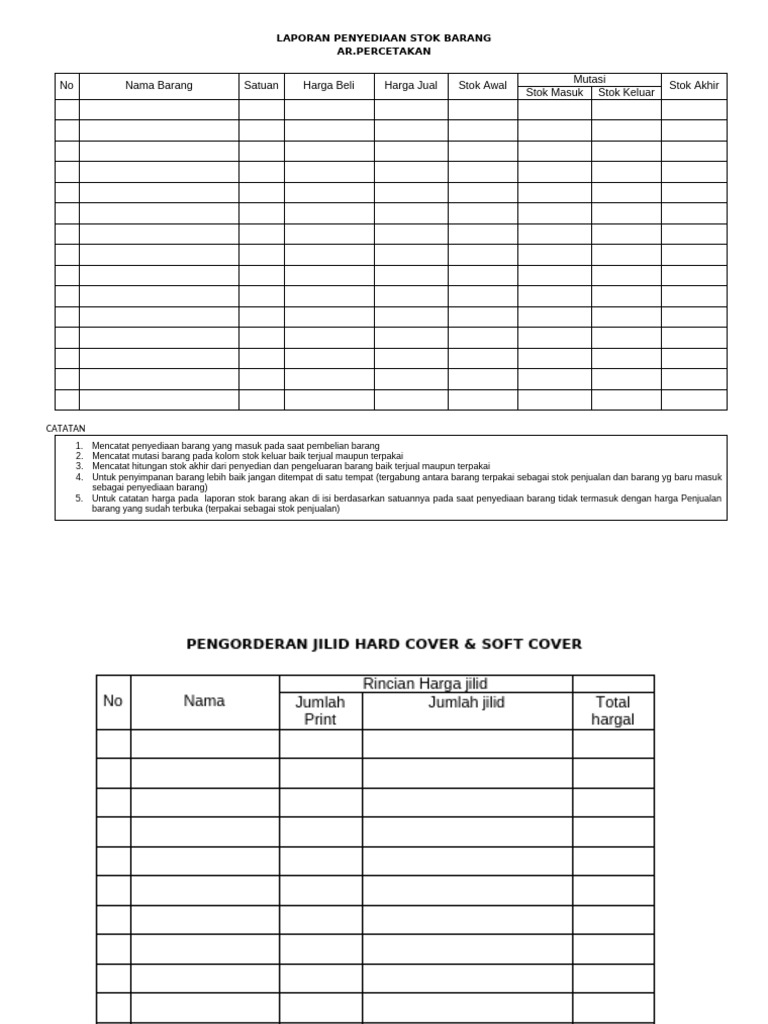 LAPORAN PENYEDIAAN STOK BARANG | PDF LAPORAN PENYEDIAAN STOK BARANG | PDF