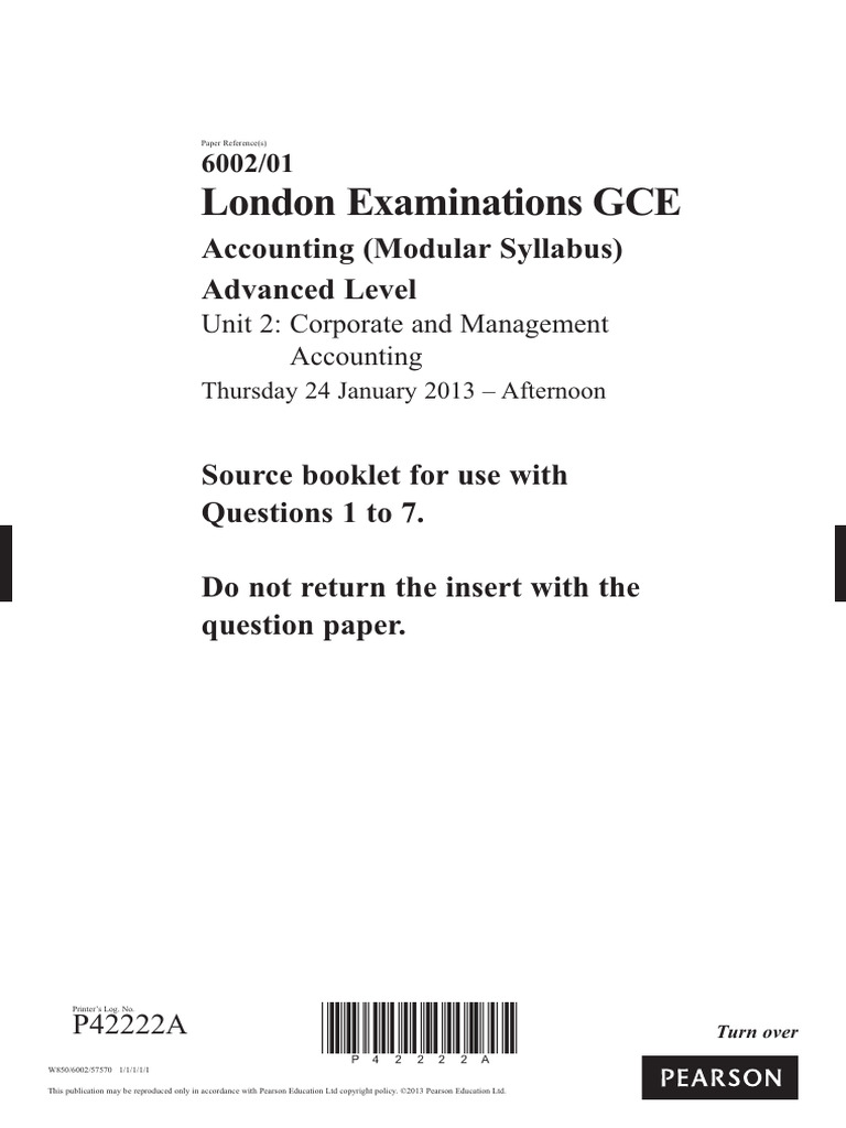 Pearson Edexcel_WAC02 or WAC12_2013_Winter (Past Paper) | PDF ...