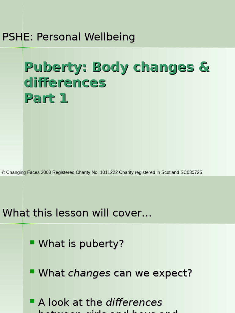 Powerpoint - Puberty Part 1, Puberty, body changes & differences | PDF ...