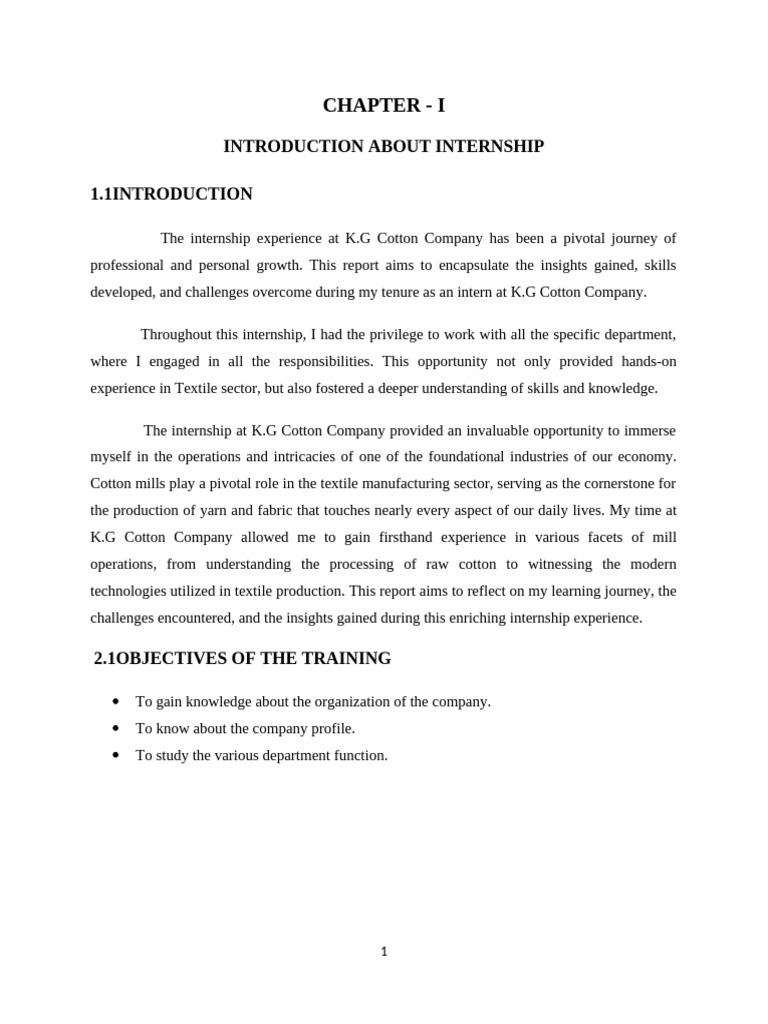 Pradeep Internship Report Change (1) FINAL | PDF | Worsted | Cotton