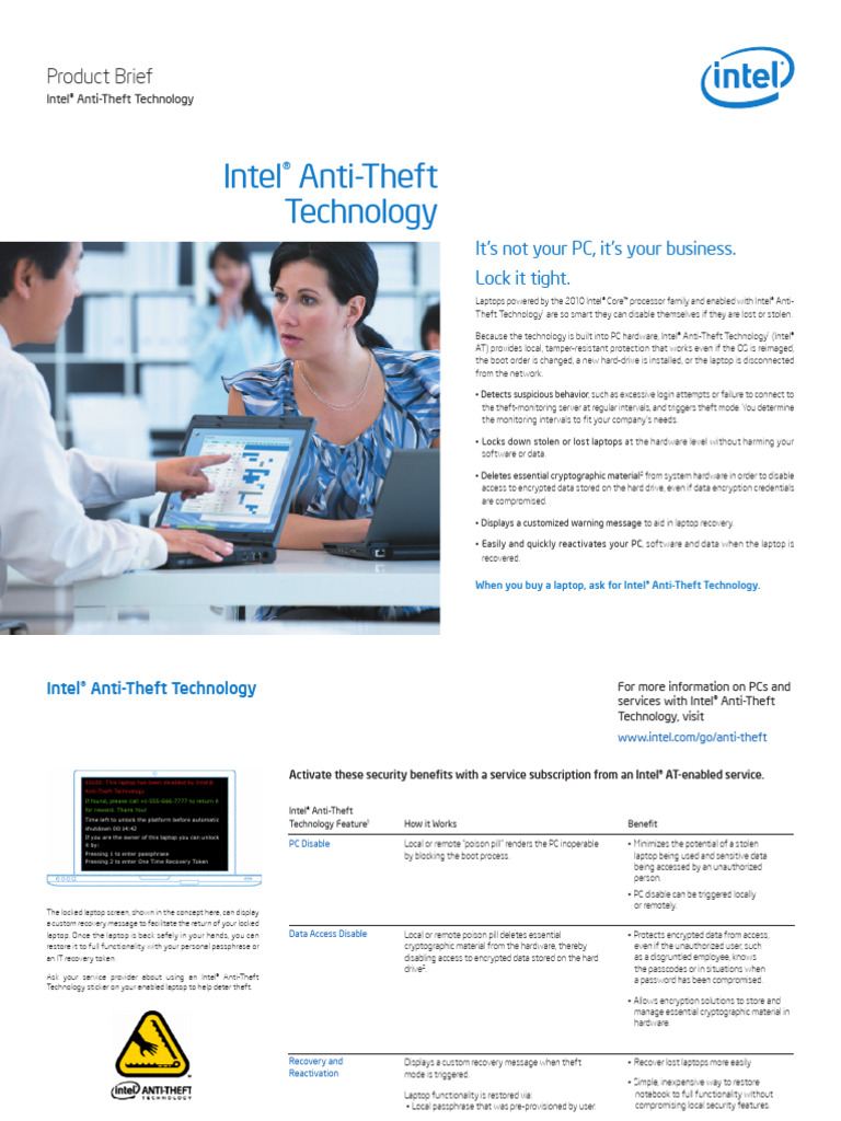 Enterprise Security Intel Anti Theft Technology Brief | PDF | Laptop ...