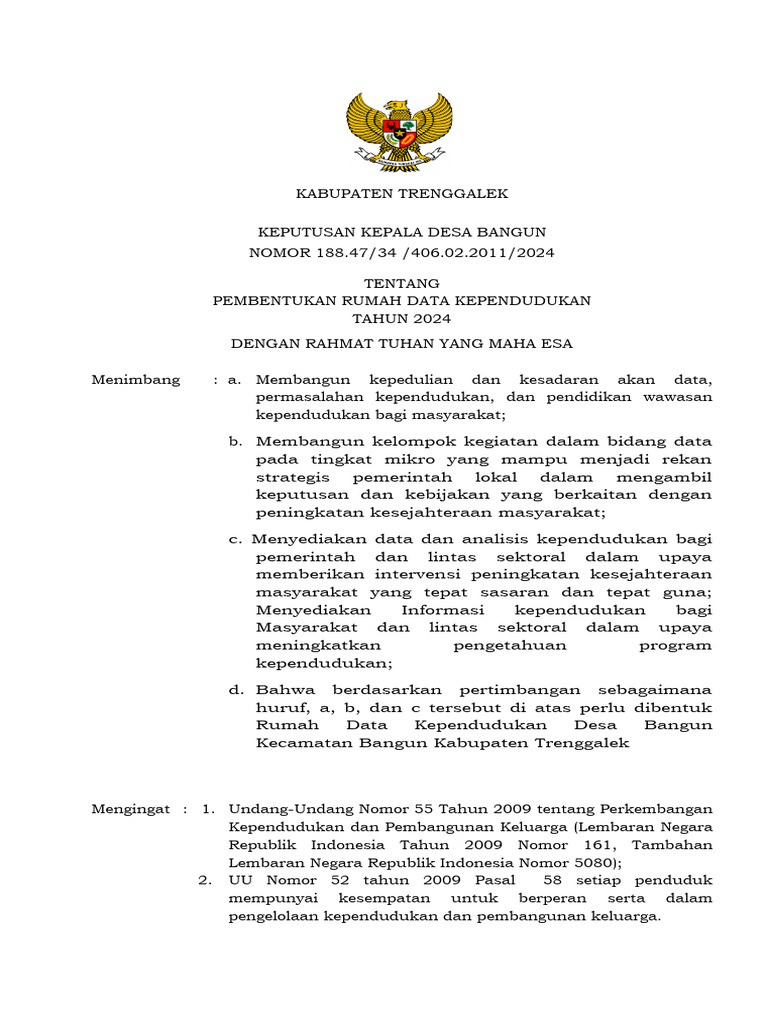 SK Rumah Dataku Desa Bangun | PDF