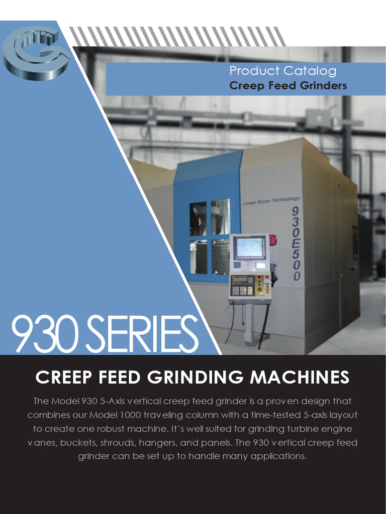 CAMPBELL CREEP FEED GRINDING MACHINES 930 Series | PDF | Grinding ...
