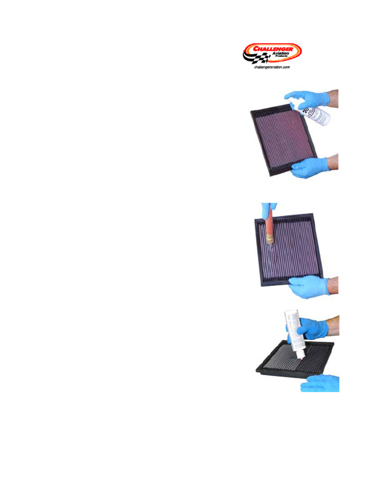 Challenger Air Filter Cleaning Instructions | PDF | Technology & Engineering