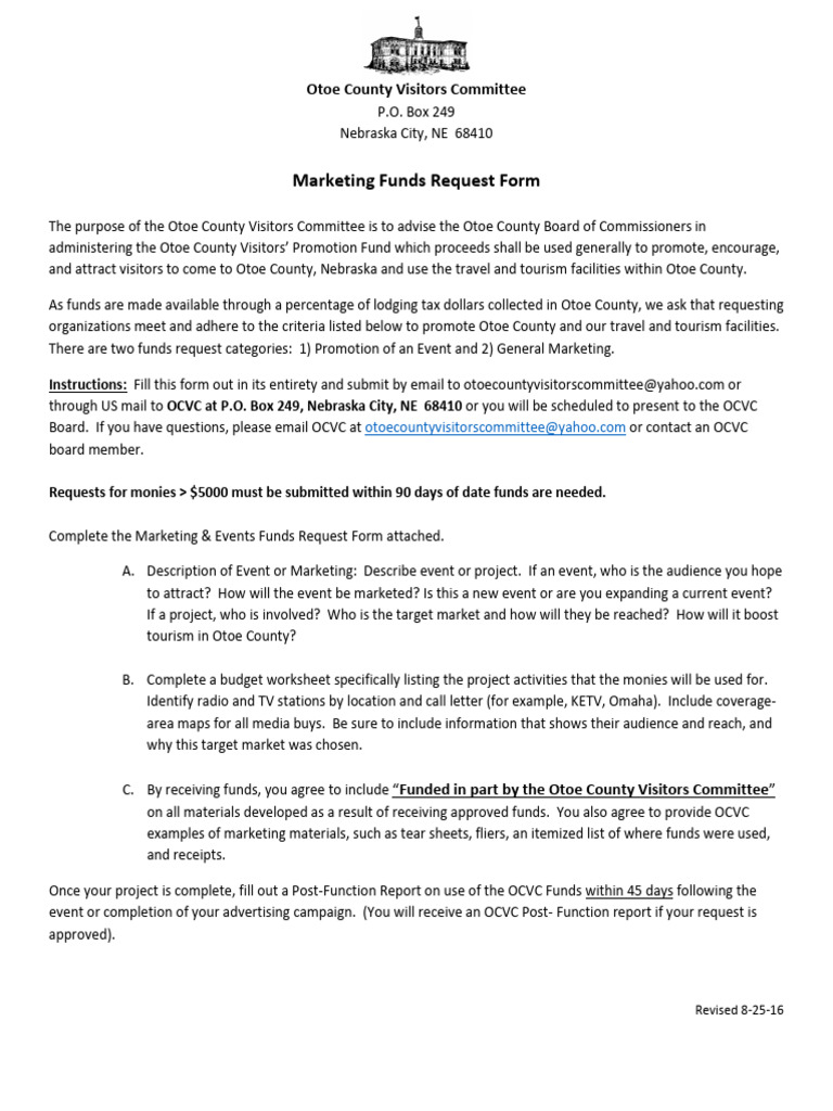 Marketing Funds Request Form Template | PDF | Advertising
