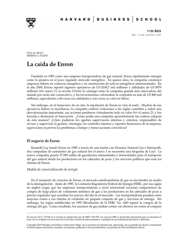 Caso Enron | PDF | Enron | Auditoría