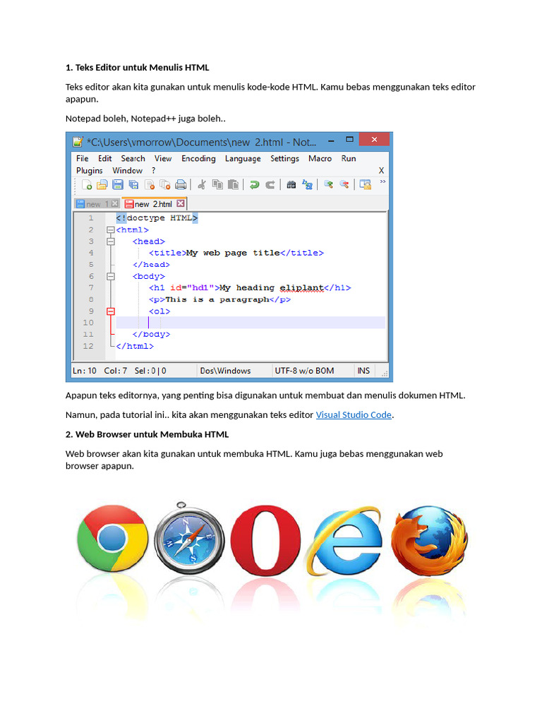 Teks Editor HTML: Panduan Penggunaan | PDF | Seni | Teknologi & Rekayasa