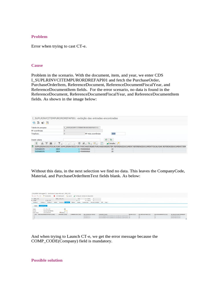 COMP - CODE Error When Importing Cte XML by CTe Monitor - SAP | PDF ...