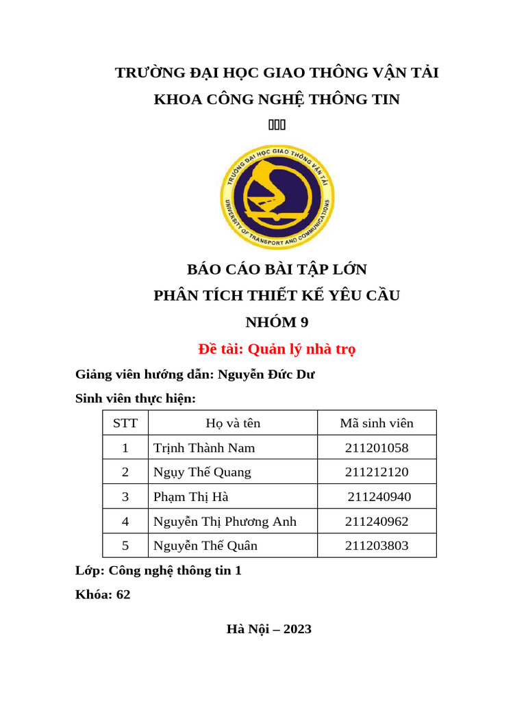 CNTT1 K62 Nhom9 BTL Final | PDF