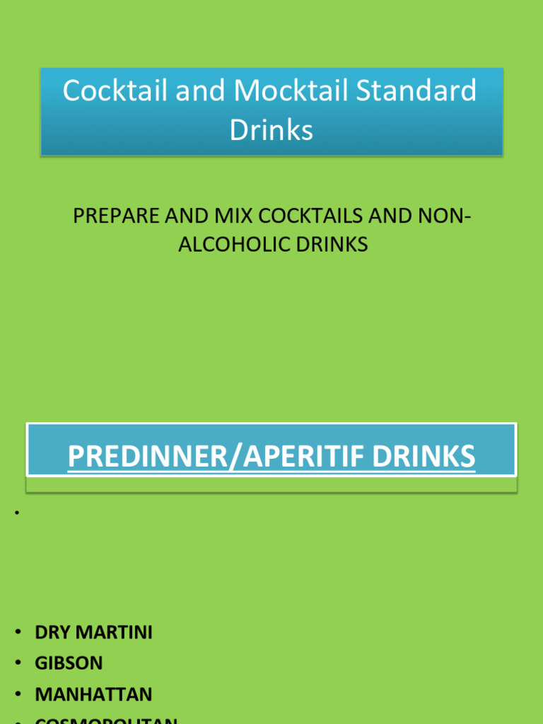 COCKTAIL-AND-MOCKTAIL-STANDARD-RECIPES | PDF