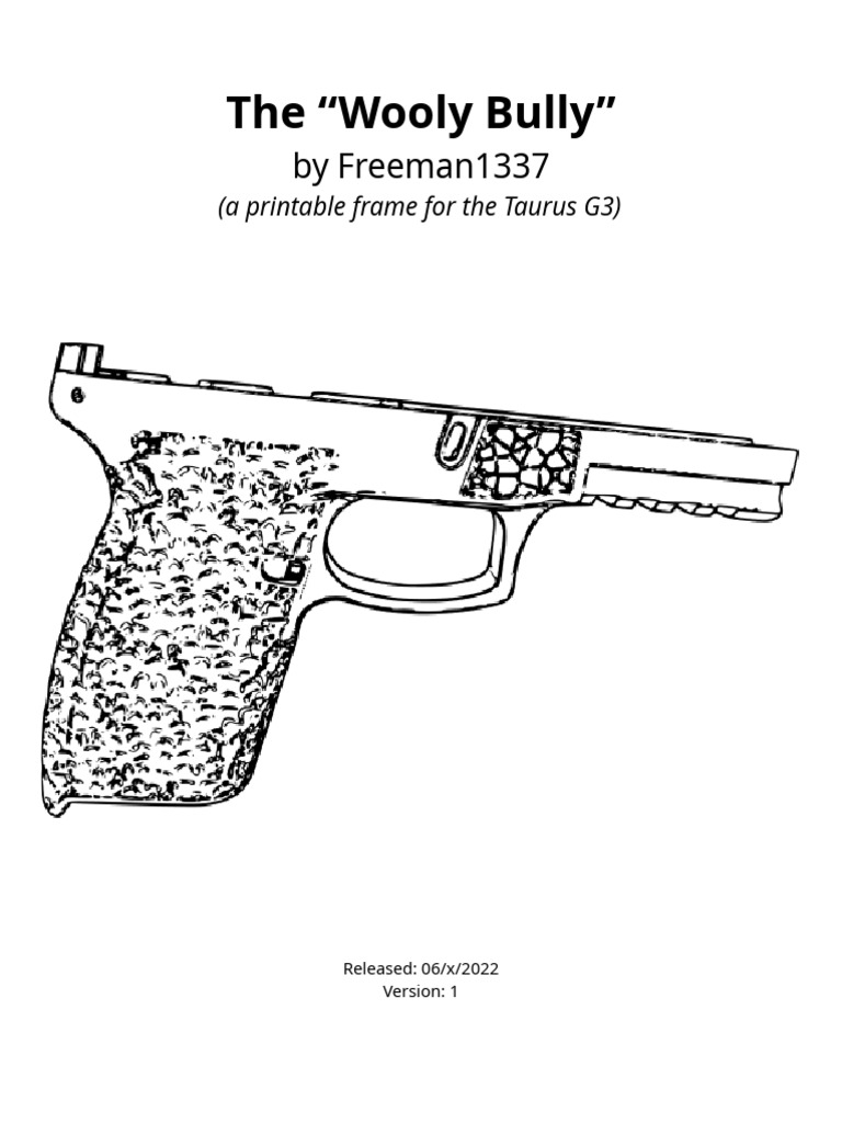 Wooly Bully Frame for Taurus G3 Pistol | PDF | Trigger (Firearms ...