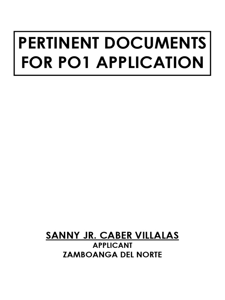 Pertinent Documents For Po1 Application | PDF