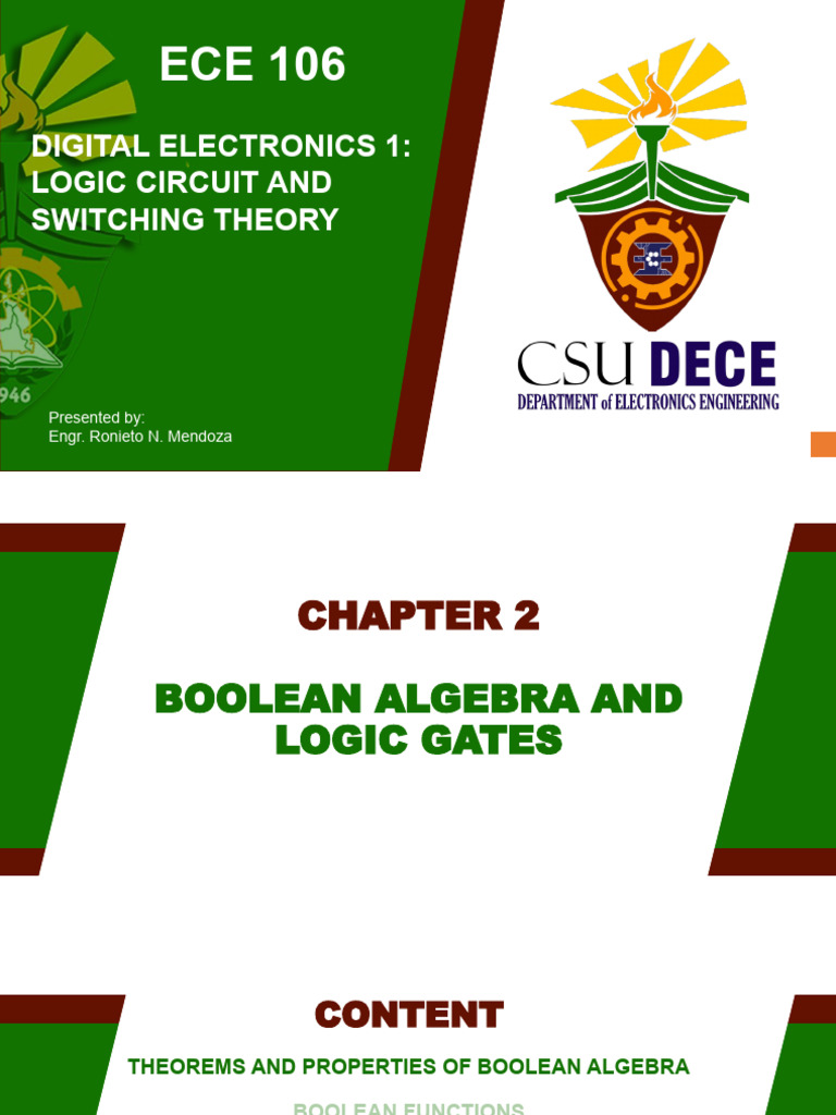 Boolean Algebra and Logic Gates Overview | PDF | Boolean Algebra ...