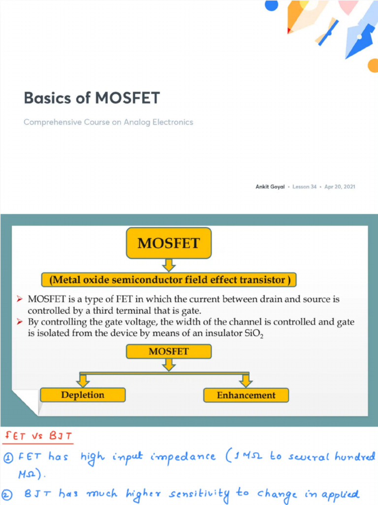 Basics of MOSFET With Anno | PDF