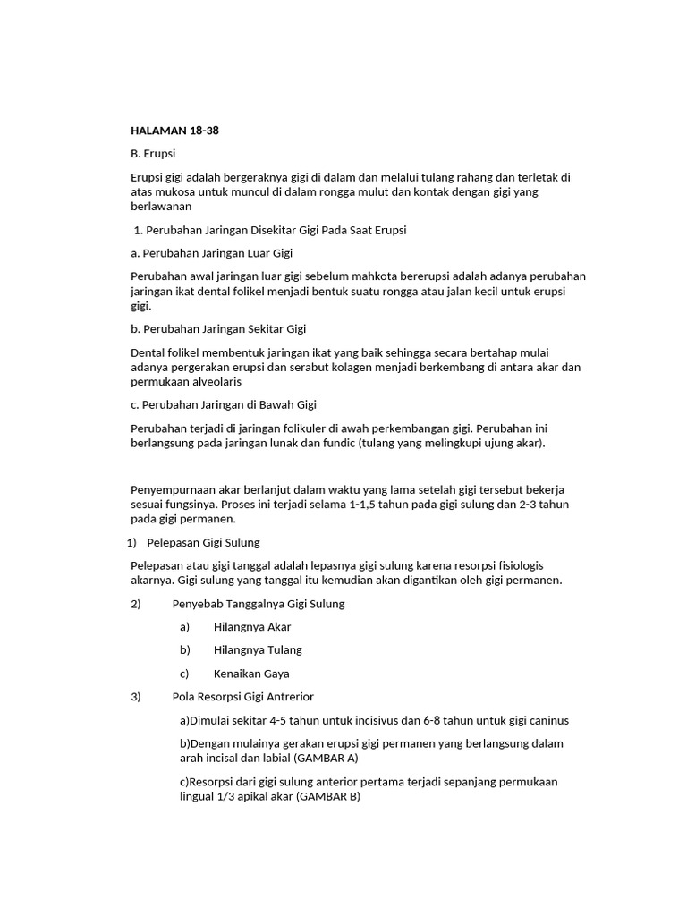 Proses Erupsi dan Resorpsi Gigi | PDF | Sains & Matematika