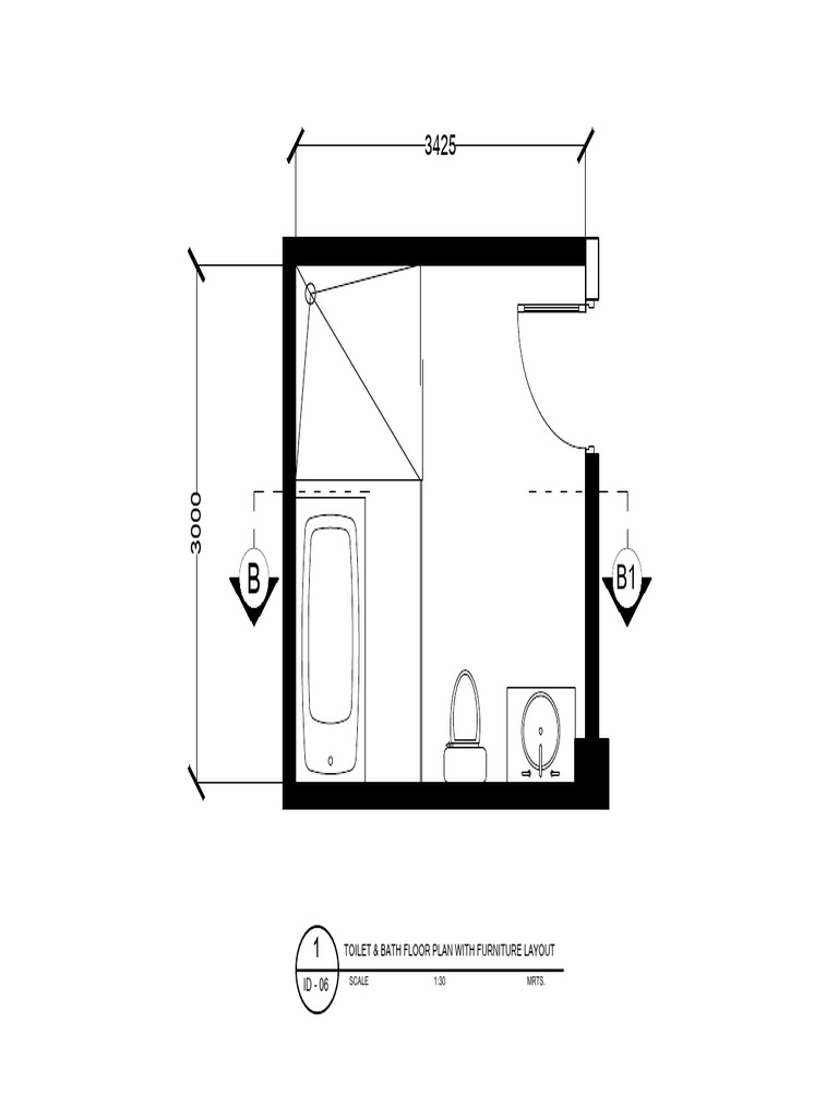 Toilet and Bath Floor Plan | PDF