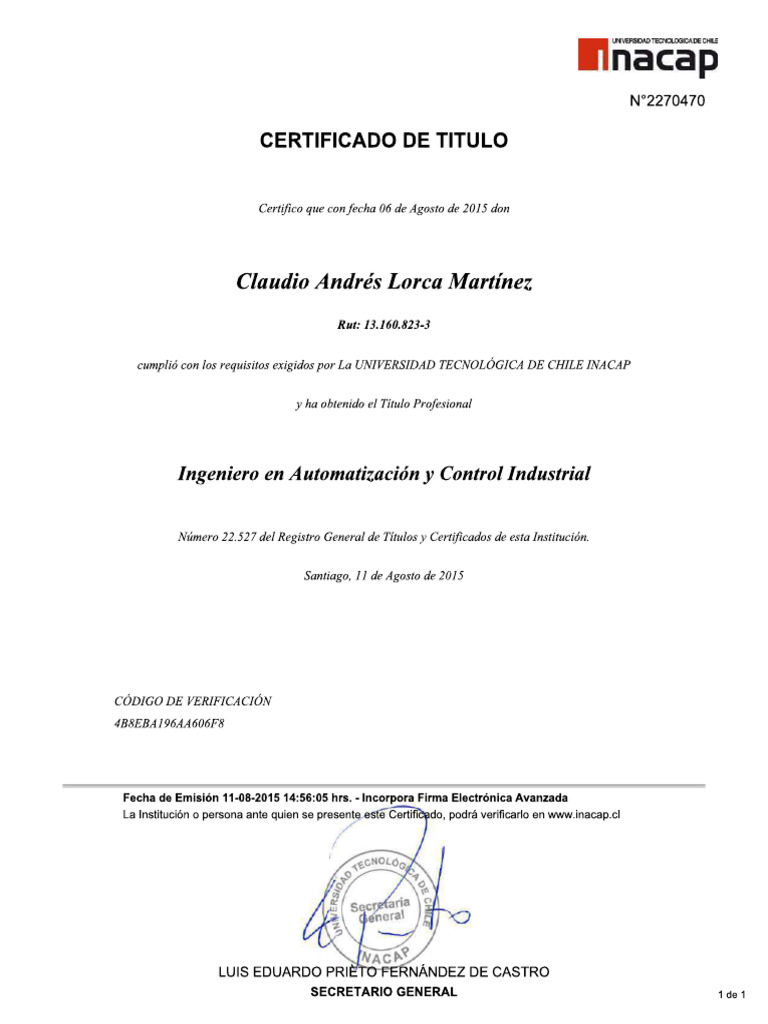 Certificado Estudios Personal Calificado Idoneo | PDF