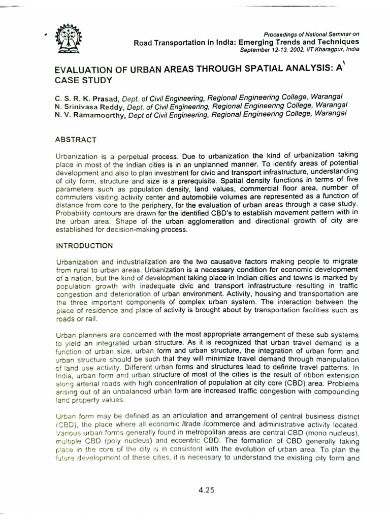 Evaluation of Urban Areas Through Spatial Analysis: A Case Study | PDF ...
