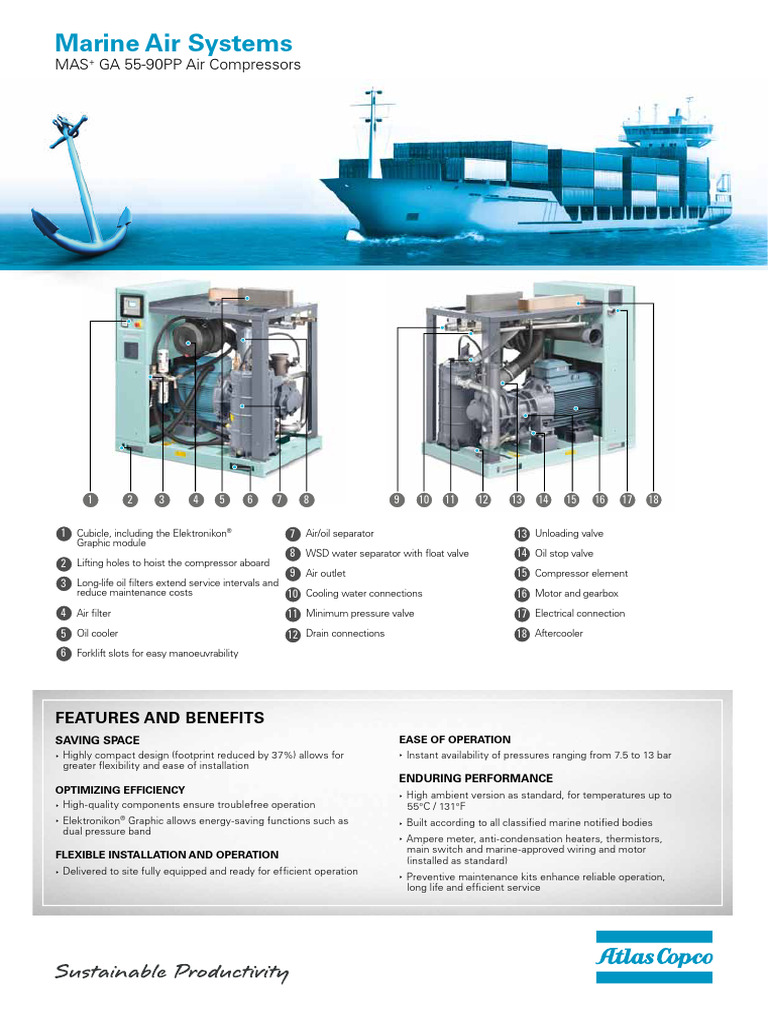 Marine Air Systems: MAS GA 55-90PP Air Compressors | PDF | Mechanical ...