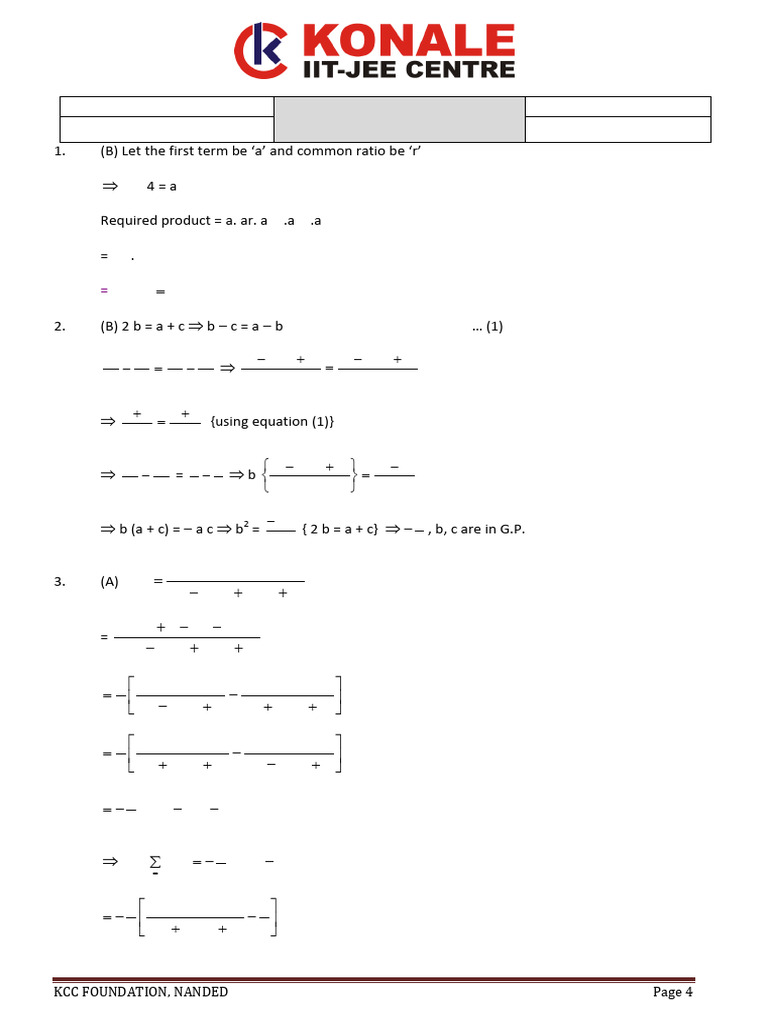 SOLUTION Rise1 Class Test Sequence & Series | PDF | Mathematics SOLUTION Rise1 Class Test Sequence & Series | PDF | Mathematics