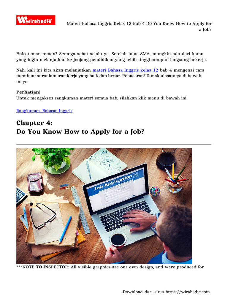 Chapter 4 Do You Know How To Apply For A Job | PDF | Bisnis | Komputer