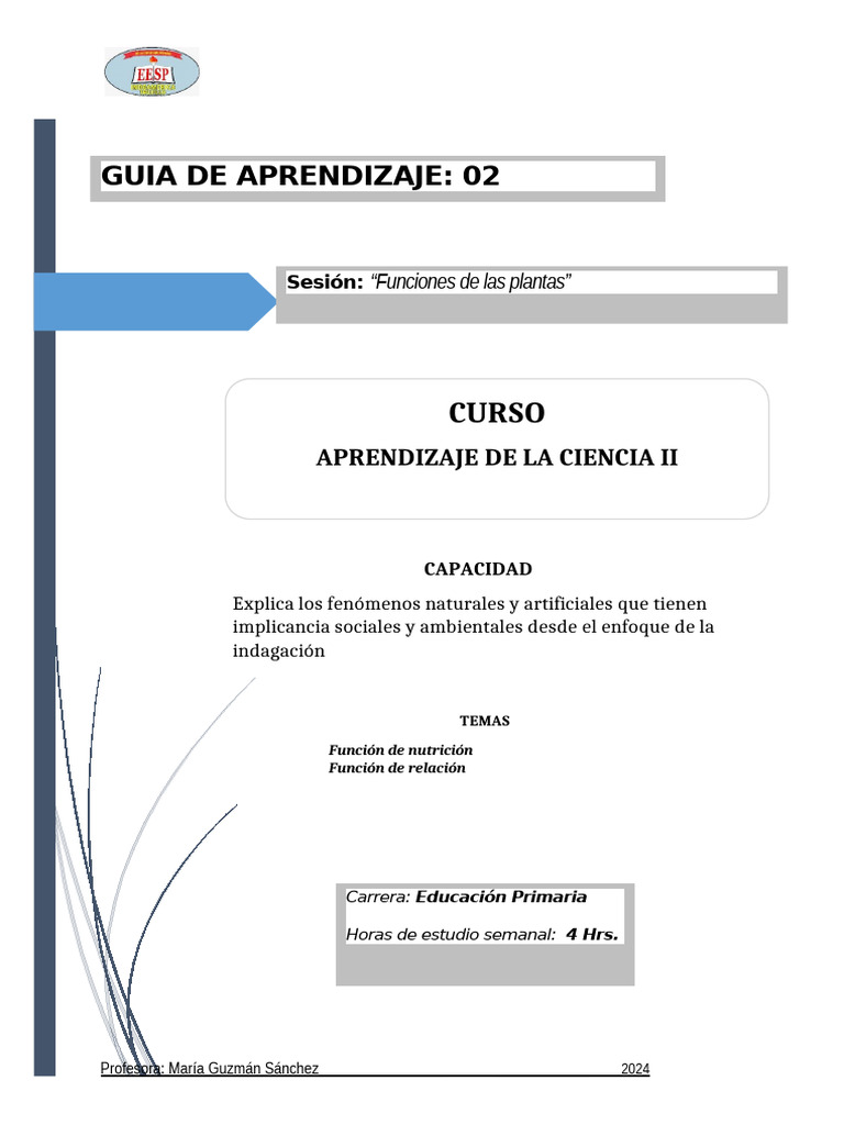 Guía de Aprendizaje - 02 | PDF | Aprendizaje | Maestros