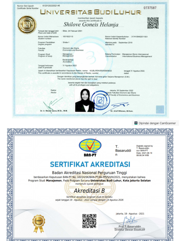 Sertifikat Akreditasi Perguruan Tinggi | PDF