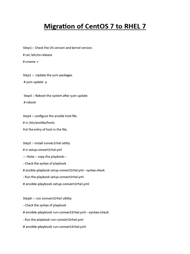 Migration of Centos To Rhel by Automation | PDF | Computer Architecture | Operating System ...