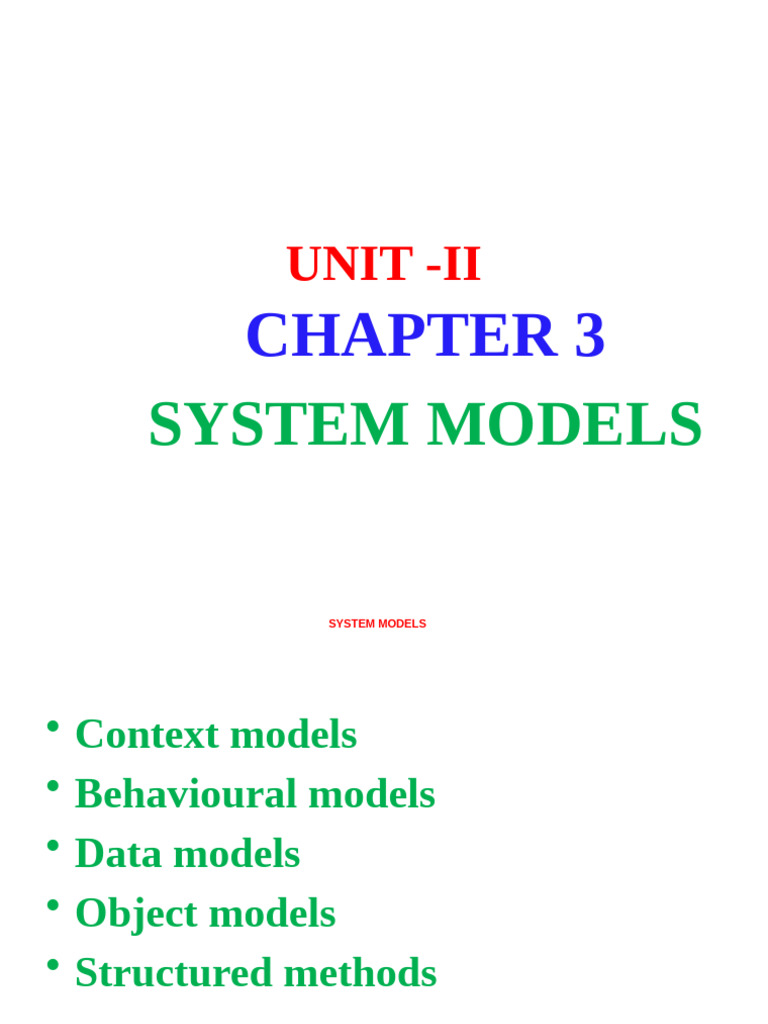 Unit - Ii System Models | PDF | Conceptual Model | System