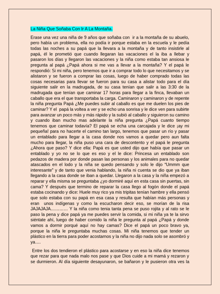 La Niña Que Soñaba Con Ir A La Montaña, DRGA_30 | PDF