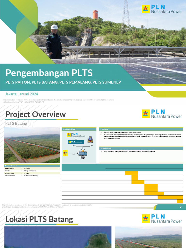 Overview Proyek PLTS PTN, BTNG, PMLNG, SMNEP | PDF