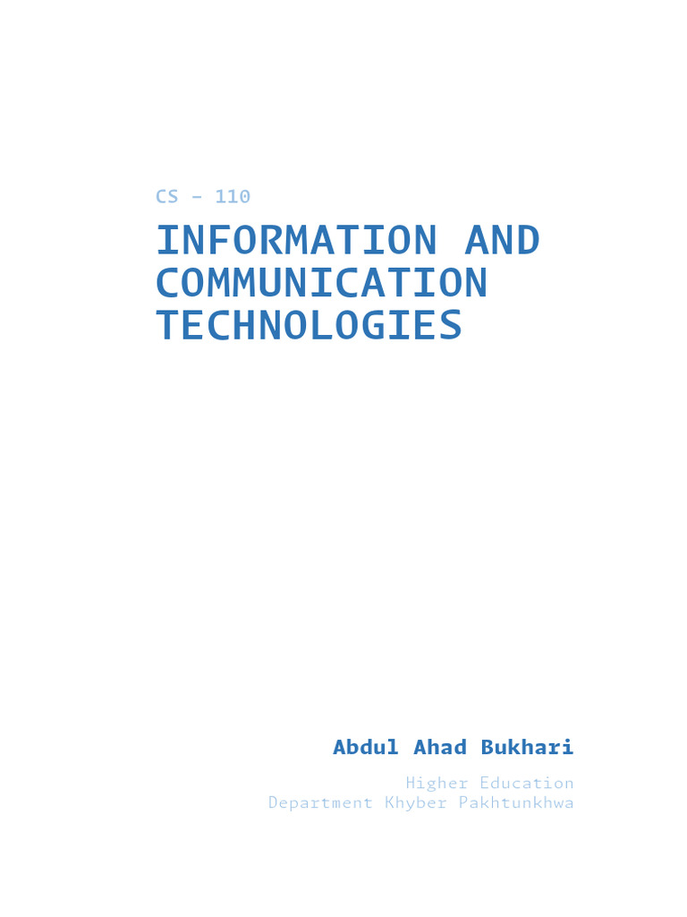 Introduction To Computers And Ict Pdf Computer Data Storage Byte