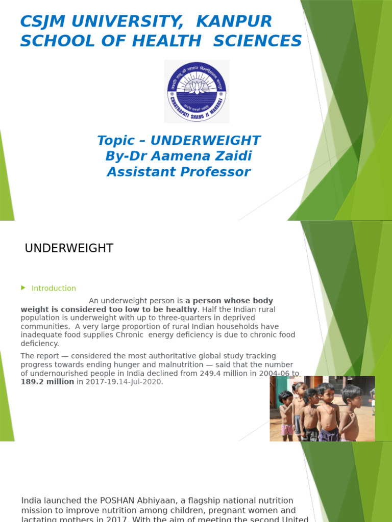 Dietary management in Underweight | PDF | Malnutrition | Human Nutrition