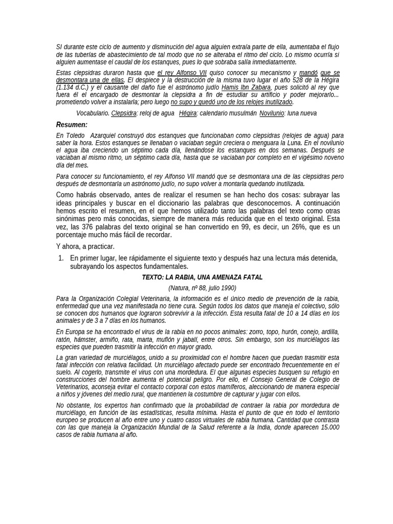 LECTURA SEMANA 9 El Resumen | PDF | Rabia | Murciélago