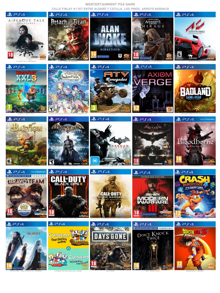 Wentertainment Ps4 Games | PDF