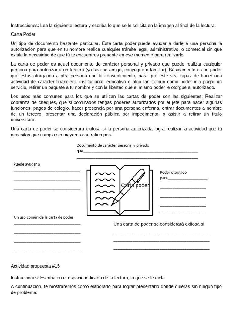 Instrucciones para Carta Poder | PDF | Crecimiento personal y ...