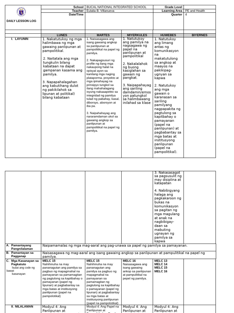 Q1 Week 8 - General Curriculum | PDF