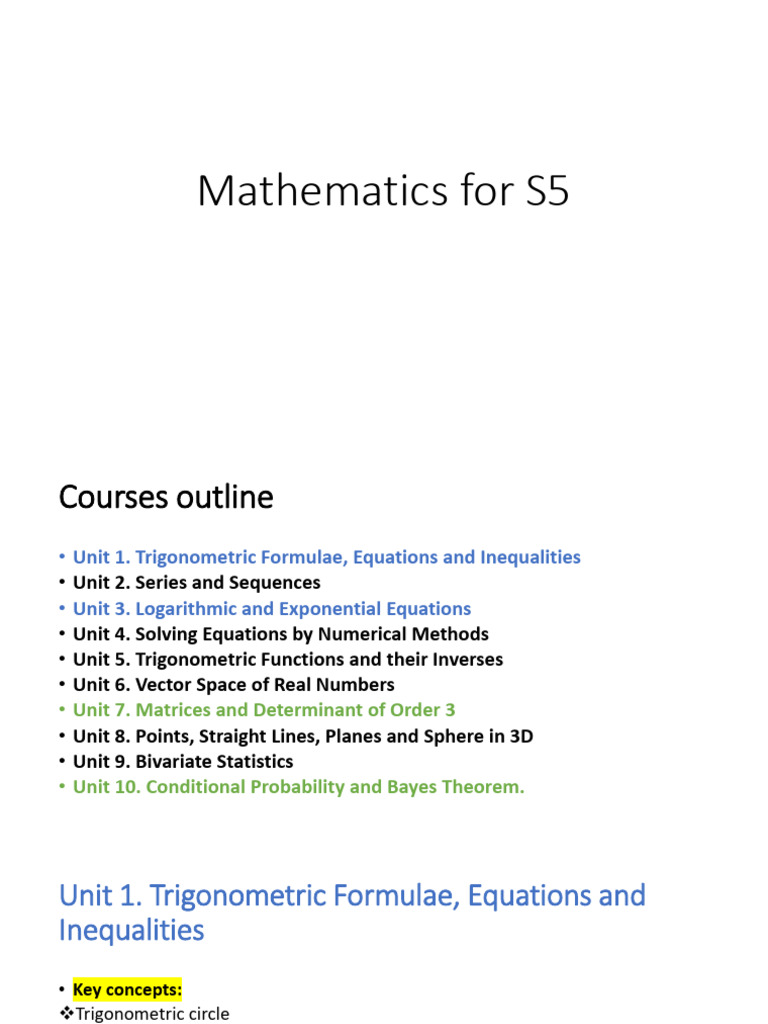 Mathematics For S5 F | PDF | Trigonometric Functions | Function ...