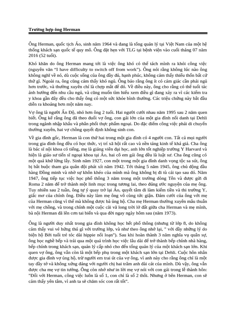 Trường Hợp Ông Herman | PDF