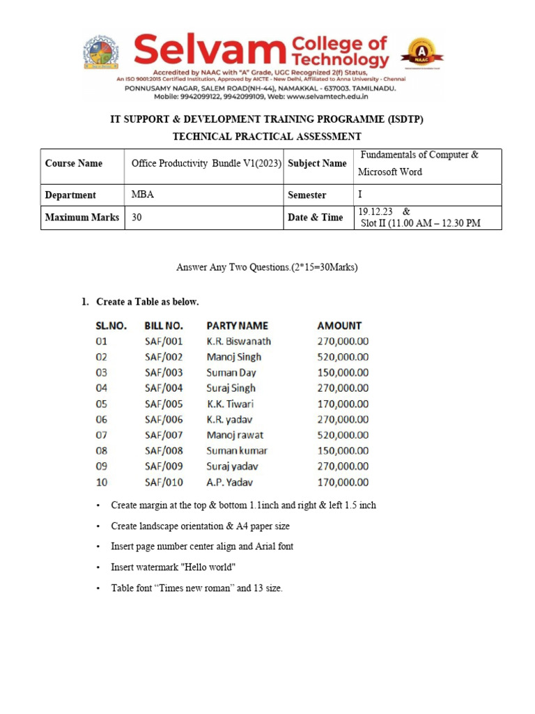 I Mba Practical Question | PDF | Computers