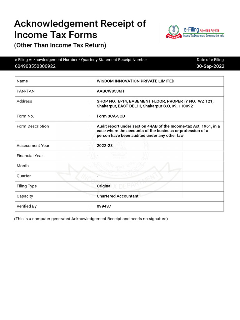 Form 3CA-3CD - ARN | PDF | Finance & Money Management