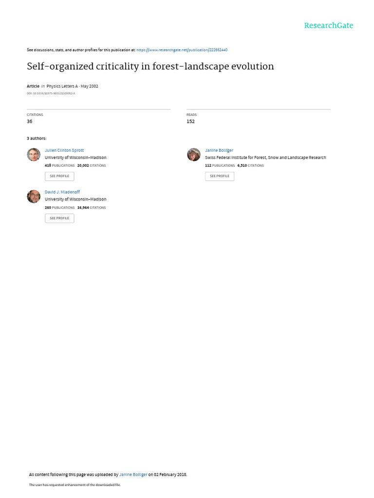 Self-organized_criticality_in_forest-landscape_evo | PDF | Dimension ...