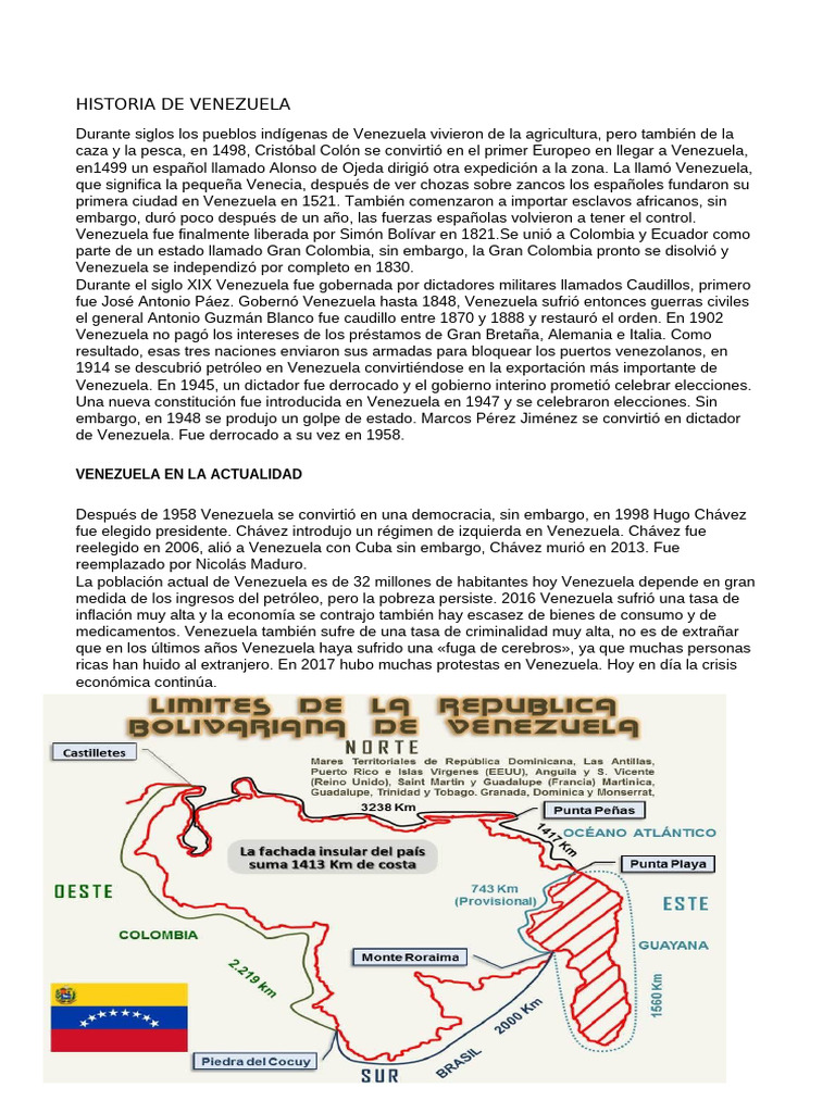 Historia de Venezuela | PDF | Venezuela | Colombia