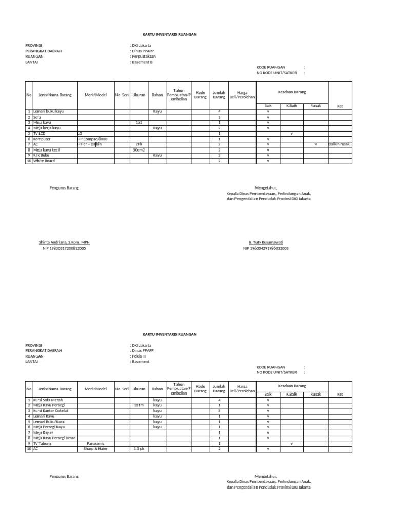 Kartu Inventaris | PDF