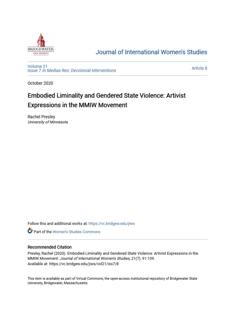 Artivist Expressions in The MMIW Movement | PDF | Feminism | Gender Studies