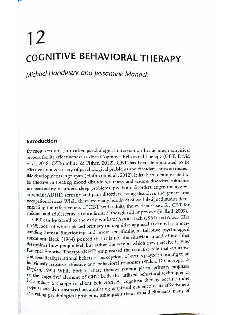 Cognitive Behavioral Therapy | PDF