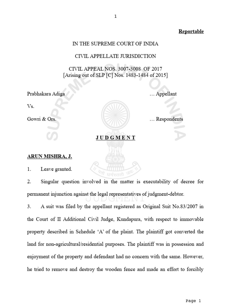 Executability of Permanent Injunction Decree | PDF | Lawsuit | Injunction