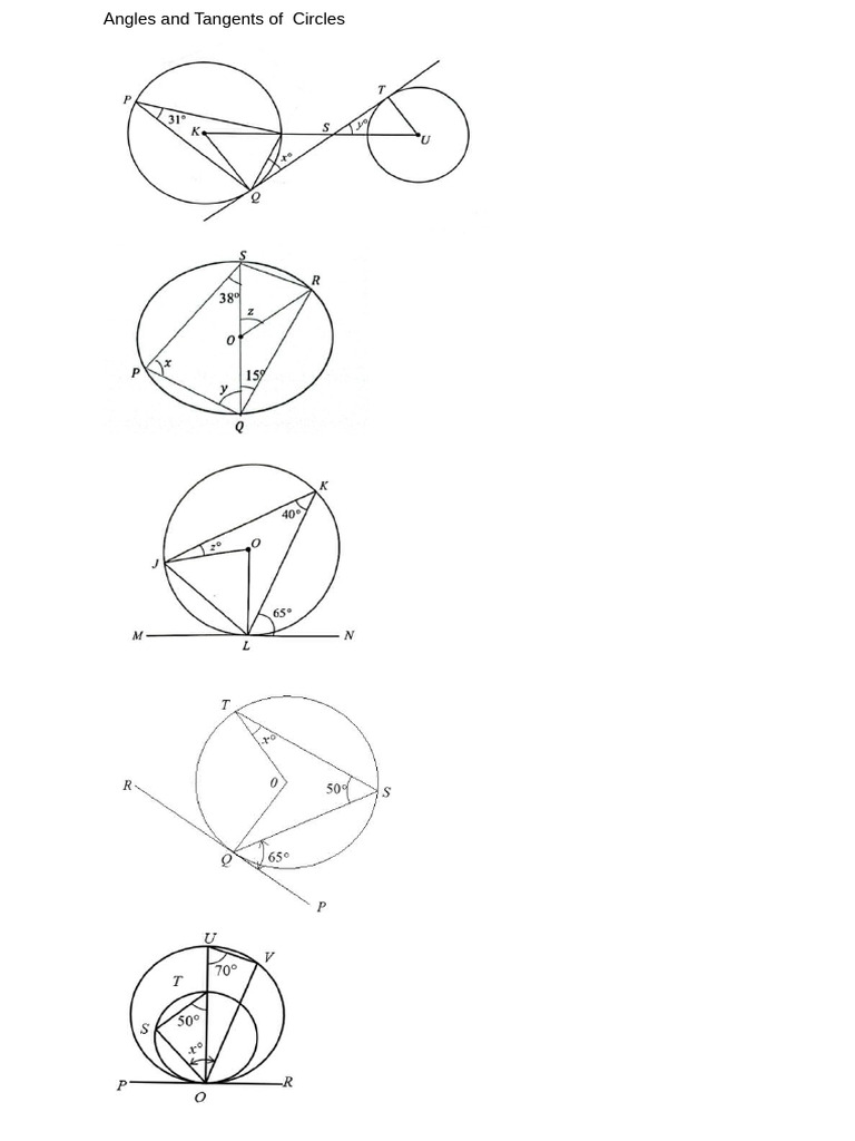 Angles and Tangents of Circles | PDF