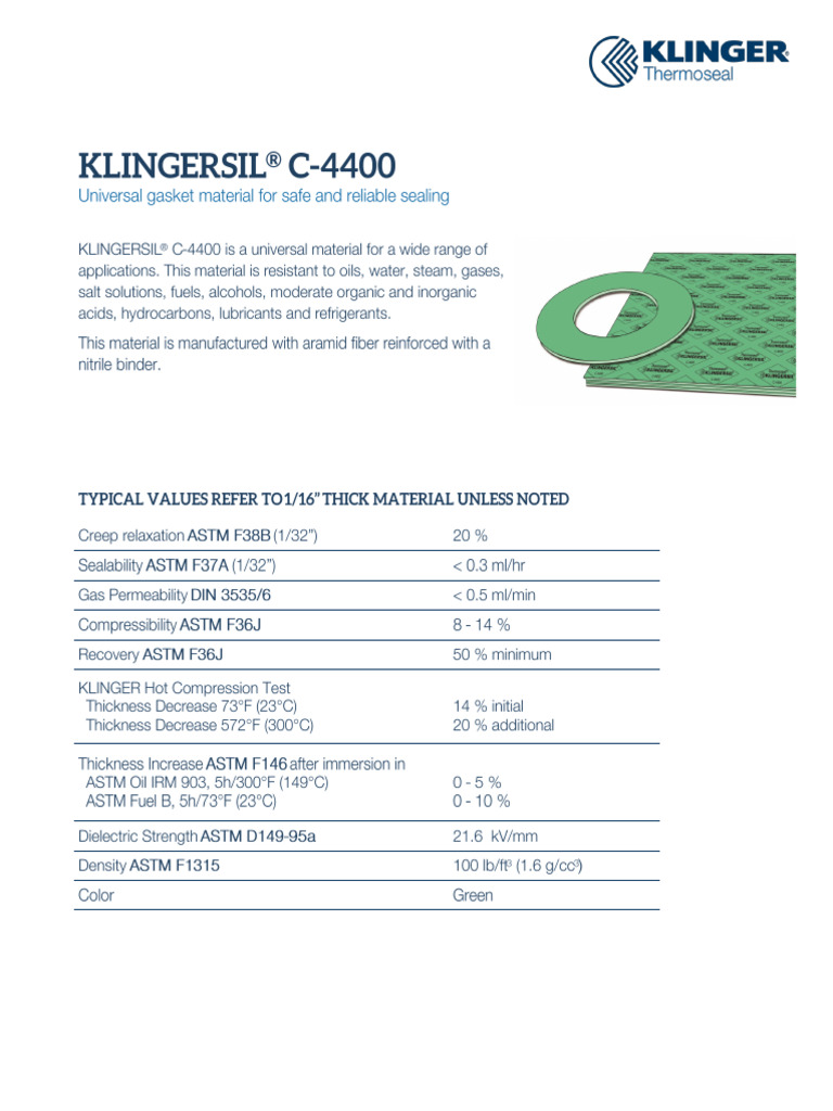 KLINGER Thermoseal Gasket Guidelines | PDF